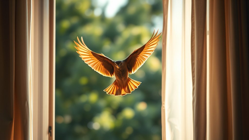 Brown Bird Flying Into House: Spiritual Meaning